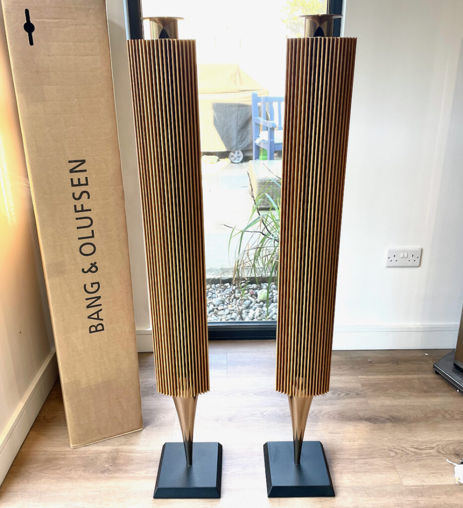 BeoLab 18 Loudspeakers - Brass Tone / Oak - Ex Display